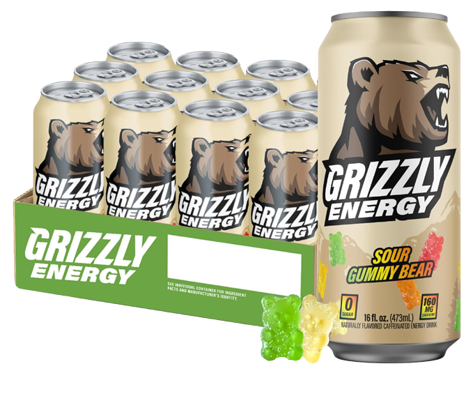 GRIZZLY Sour Gummy Bear473mL Can - 12 pack – Beaver Buzz