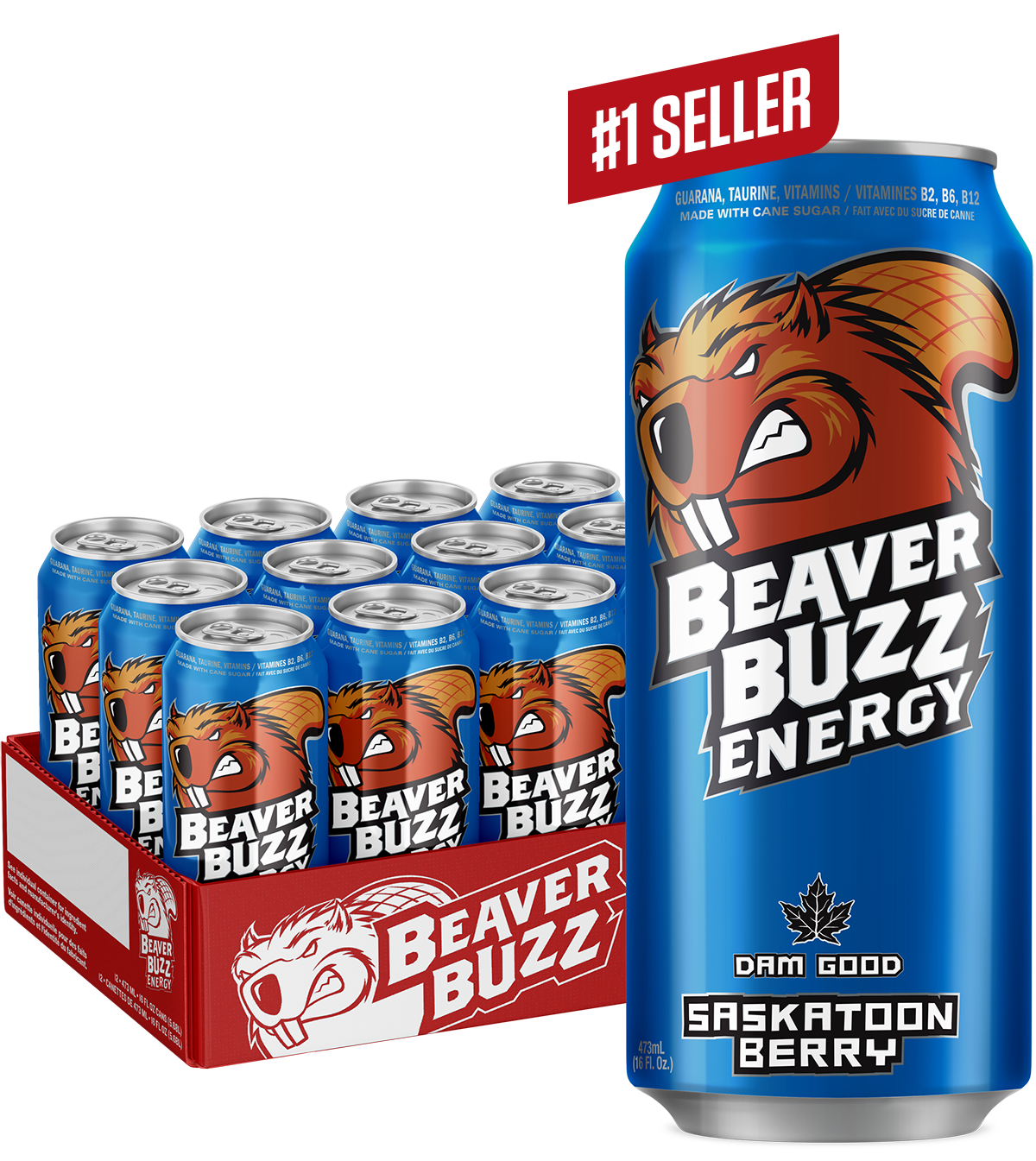 Beaver Buzz SASKATOON BERRY 473mL Can - 12 pack